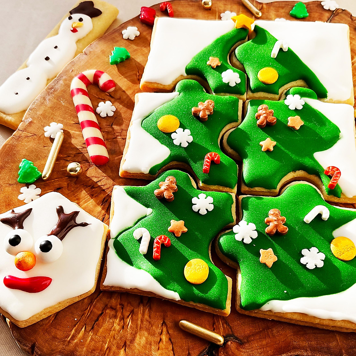 Large Rectangle Puzzle Cookie Cutter for Dough, 6 Pcs Multicutter 6.375" by 4.25" with 2.125-Inch Square Pieces (Puzzle)