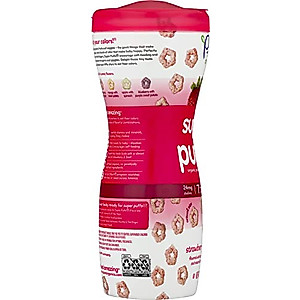 Plum Organics Baby Food Pouch | Super Puffs | Strawberry With Beet | 1.5 Ounce | 4 Pack | Organic Food Squeeze for Babies, Kids, Toddlers