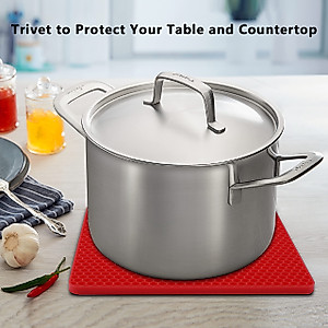 6 Pack Silicone Trivet Mat, Silicone Trivets for Hot Pots and Pans, Multipurpose Non-Slip & Heat Resistant Silicone Hot Pad for Kitchen Counter