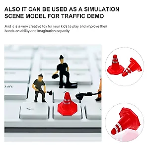 Kisangel 10pcs Sandbox Barricades Plastic Plastic Cone Plastic Traffic Sign Simulation Roadblock Plastic Roadblock DIY Roadblock Sand Table Roadblock Simulation Road Cone DIY Traffic Sign