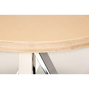 Round Dining Table with Chrome Plated Steel Base