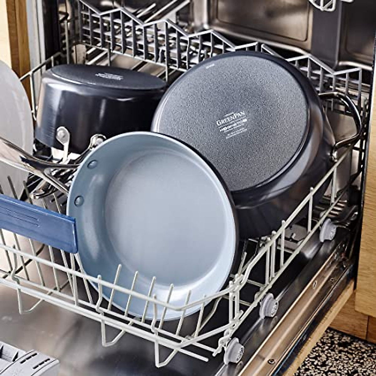 GreenPan Valencia Pro Hard Anodized Healthy Ceramic Nonstick 12" Wok, PFAS-Free, Induction, Dishwasher Safe, Oven Safe, Gray