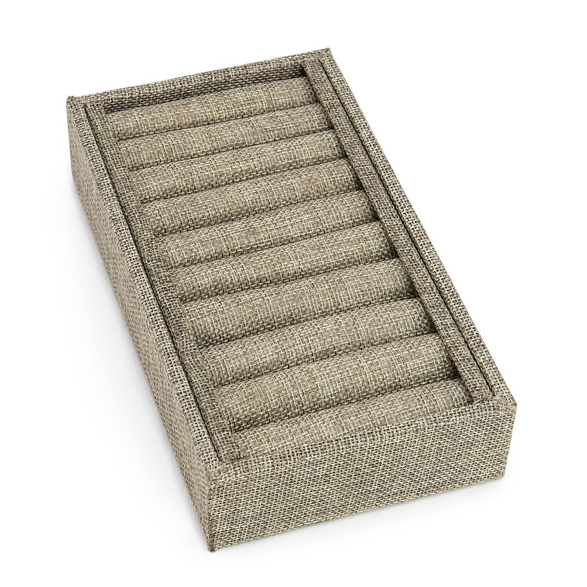Burlap Slotted Ring and Bangle Display Tray (9 Slot)