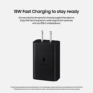 Samsung 15W Wall Charger Type C Only (Cable not Included), Black