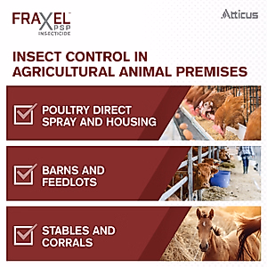 Fraxel PSP Insecticide (8 FL OZ) by Atticus (Compare to Elector PSP) Control Mites, Lice, Flies, Beetles in and Around Livestock Premises - Chicken, Horse, Sheep, Dairy Cow, Beef Cattle, Pig