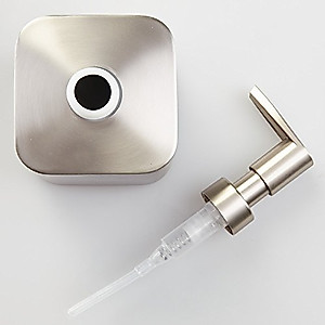 iDesign Gia Short Metal Soap Dispenser Pump for Body Moisturizer, Sanitizer or Aromatherapy Lotion in Bathroom, Kitchen, Bedroom, Vanity, 3.5" x 3.25" x 5.5" - Brushed Stainless Steel