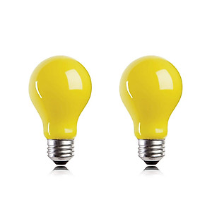Helloify LED Bug Light Bulb, Vintage Edison Yellow Bulbs, Outdoor Porch Lights, High Brightness Filament Lamp for Pendant Wall Light Fixtures in Home Restaurant Hotel, Amber, A19 5W, E26, 2 Pack