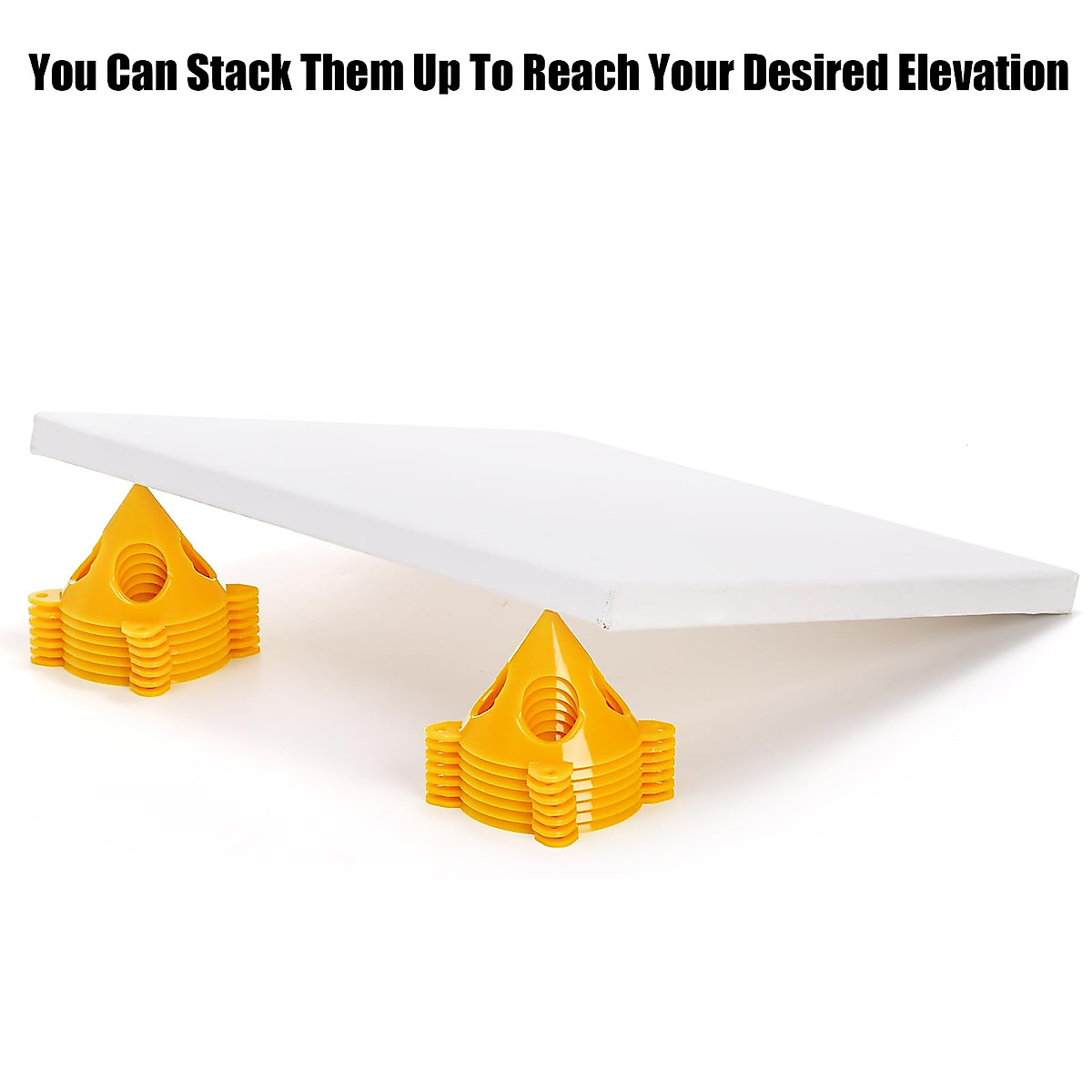 Bekith 60 Pack Cone Canvas and Cabinet Door Risers, Cone Painting Stands, Paint Pyramid Stands, Canvas Stands for Paint Pouring, 3.5"x2", Yellow, Red, Orange