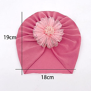 MOONHING Baby Girl Toddlers Breathable Cotton Hat Newborn Knotted Hat Cute Donut Soft Turban Bow Knot Cap