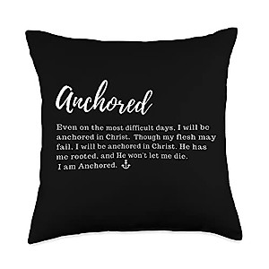 MADE BY CHANTELE' I AM Anchored Throw Pillow, 18x18, Multicolor