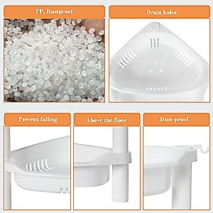ELYKEN 4 Tier Shower Caddy Organizer Shelf Corner, 14.4 x 11.2 x 31.5 Inches, Rustproof, Plastic Shower Rack Stands for Inside Bathroom, Bathtub, Shower pan, White