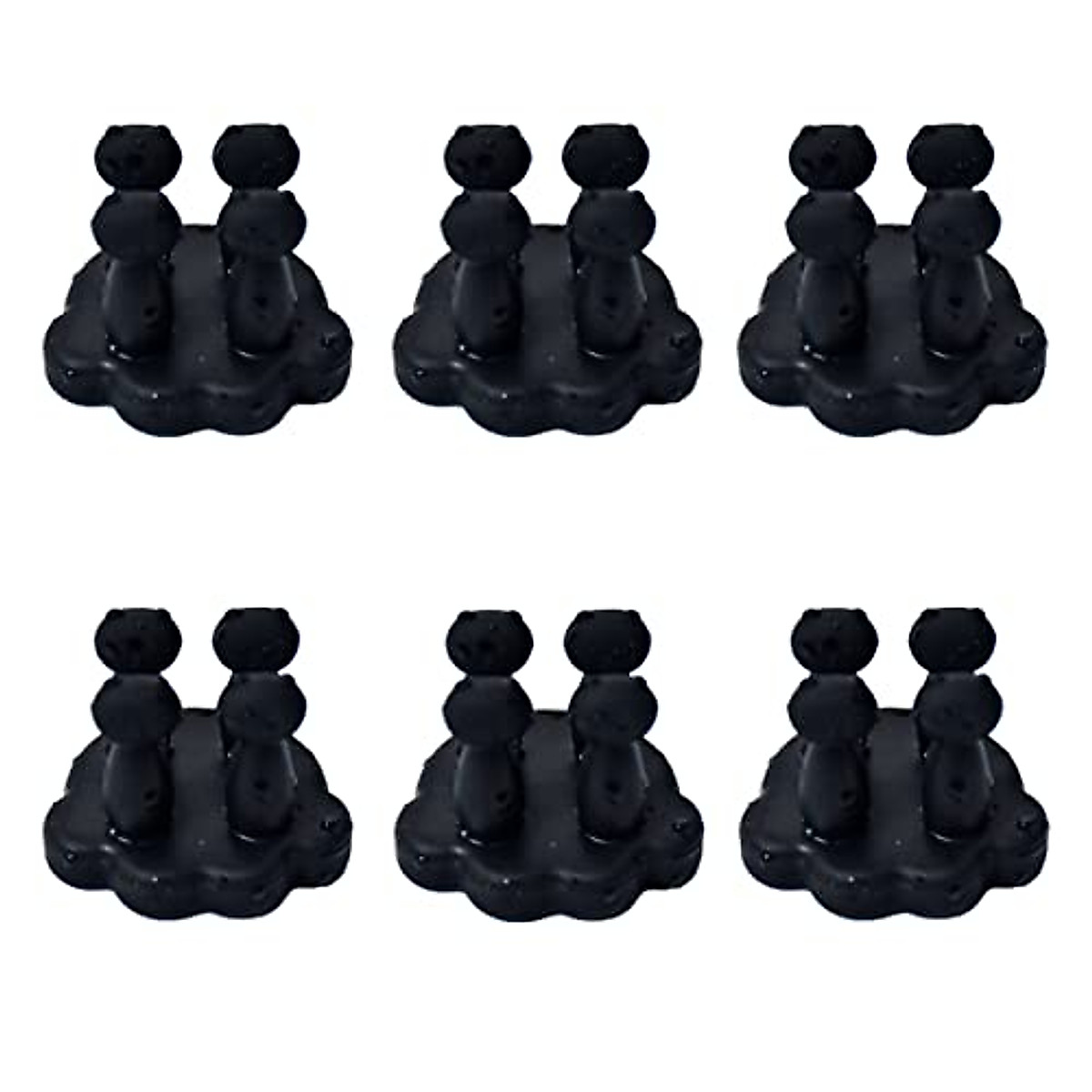 xhuoqdk 6PCS Silicone Toothbrush Hook Silicone Hook Bear Hook Razor Towel Plug Wire Key for Bathroom Living Room Kitchen Office Locker Dormitory Door (Black)