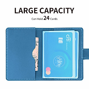 PRIVILLA 2 Pcs Credit Card Holder and Credit Card Wallet，Sd Card Holder Each Has 26 Card Slots for Organizers, 2024 New Credit Card Holders for Men and Women (Gray+blue)