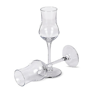 SECEN LONDON Set of 6, 3.2 oz, Crystal Glass Stemware Collection Fruit Brandy/Grappa Cocktail Spirits Glass, Dinner Drinks, Italian Tulip Shape, Tasting Glasses, Perfect For Nosing and Sipping