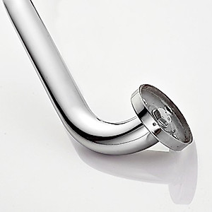 ROVATE Shower Angled Grab Bar, Bathroom Safety 17-Inch Stainless Steel Bathtub Grip, Chrome