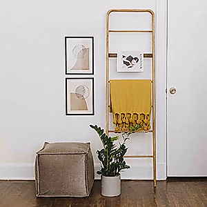 Main + Mesa Modern Boho Cotton Velvet Pouf, Greige