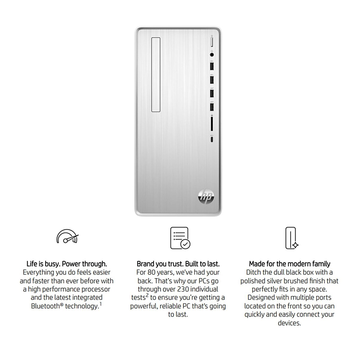 HP Pavilion Tower Desktop, AMD Ryzen 5 5600G, 32GB DDR4 RAM, 2TB PCIe SSD, SD Card Reader, VGA, HDMI, Wi-Fi 6, Wired KB & Mouse, Windows 11 Home