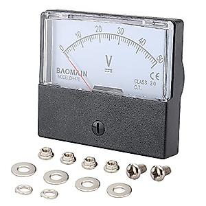 Baomain Voltmeter DH-670 DC 0-50V Rectangular Class 2.0 Analog Panel Volt Voltage Meter