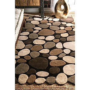 nuLOOM Hand Tufted Pebbles Area Rug, 5' x 8', Natural