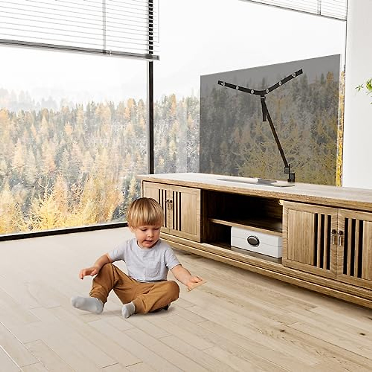 TV Safety Straps, Anti-Tip Straps for Child and Baby Proofing, Flat Screen TV Safety Straps TV Wall Anchors with VESA Mounting, Punch-Free Clamp Metal Connectors, Black