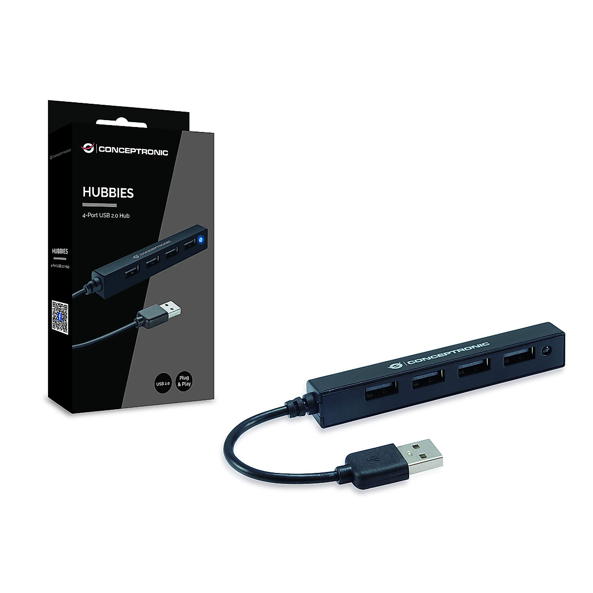 Conceptronic HUBBIES05B USB Hub 4-Port USB 2.0 Black