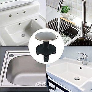 2 Pieces Kitchen Faucet Hole Cover Sink Tap Hole Plate Stopper Cover Brushed Metal Stainless Steel Plug Kitchen Sink Hole Cover
