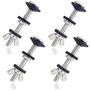 4 PCS Toilet Tank to Bowl Bolts Repair Kit, 5/16 * 3.15 inch Stainless Steel Heavy Duty Rustproof Toilet Tank Bolts