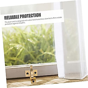 LIGHTAOTAO 4 Sets Automatic Window Latch Cabinet Elbow Window Safety Locks Elbow Catch Brass Elbow Door Elbow Window Device Lock for Cabinet Doors Brass Window Catch Equipment Copper Cupboard