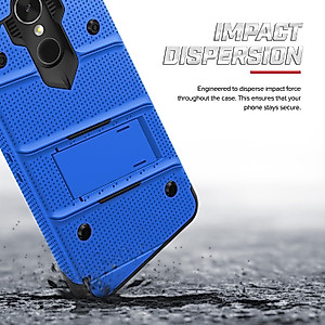 ZIZO Bolt Series LG Stylo 4 Case Military Grade Drop Tested with Tempered Glass Screen Protector, Holster, Kickstand Blue Black