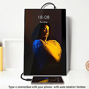 4K Portable Monitor Touchscreen Automatic Rotate 17.3 Inch UHD 3840x2160 Wireless Display Airplay Miracast Monitor for Phone HDMI USB C Monitor Vesa Mount HD Laptop Display (Battery Monitor)