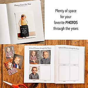 Duncan & Stone Baby Memory Book, Grey, 230 Pages, Prompted Journal for 18 Years