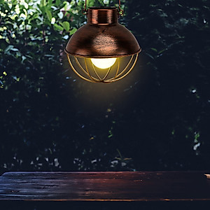 Happyyami 1pc Solar Tungsten Lamp Light for Outdoor Atmosphere Garden Lantern Tree-Mounted Solar Light Hanging Solar Lanterns Waterproof Bulb Lantern Patio Decor Lawn Portable Iron