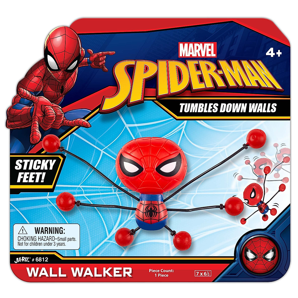 JA-RU Spiderman Stretchy Window-Crawler (2 Units) | Wall-Climber and Window Walker-Rolling Sticky Toys | Marvel Avengers Superhero Fidget Toys | Toys and Novelty Toys for Kids. 6812-2