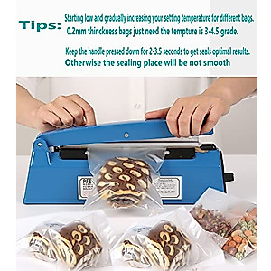 Impulse Heat Sealer Manual Bags Sealer Heat Sealing Machine 12 Inch Impulse Sealer Machine for Plastic Bags PE PP Bags with Extra Replace Element Grip