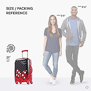 American Tourister Disney Hardside Luggage With Spinner Wheels, Minnie Mouse Red Bow, Checked-Large 28-Inch