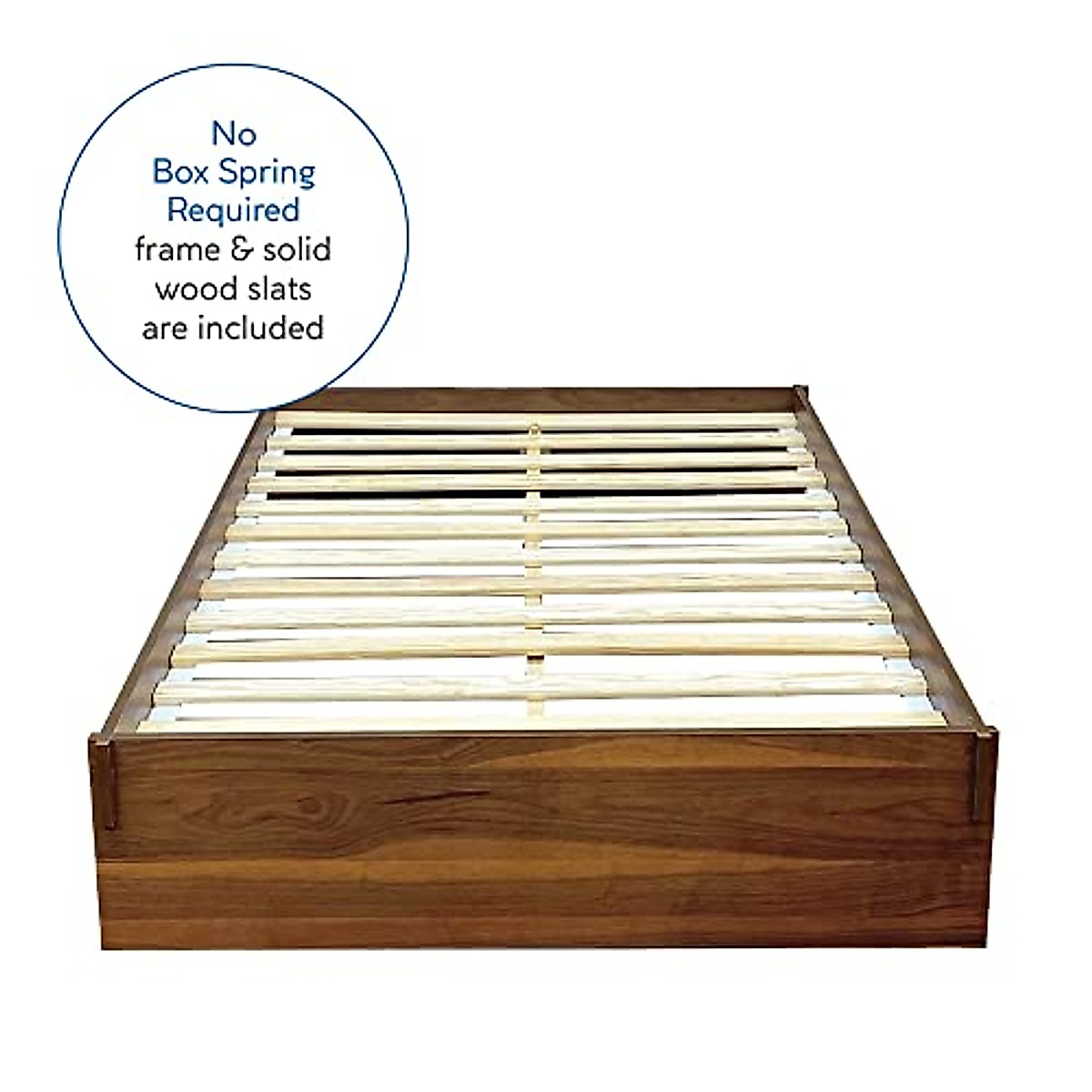 Classic Brands Liberty Wood Platform Bed Frame, Walnut Finish, Queen