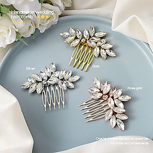 JAKAWIN Bride Crystal Wedding Hair Piece Rhinestone Hair Comb Bridal Hair Accessories for Women HC047 (Silver)