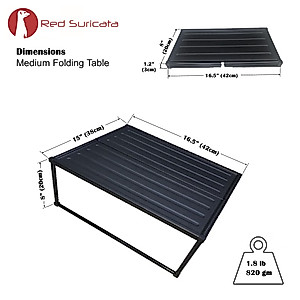 Red Suricata Camping & Beach Table - Folding Portable Lightweight Metal Picnic Table for Outdoors, Camp, Hiking & Trekking (Medium)