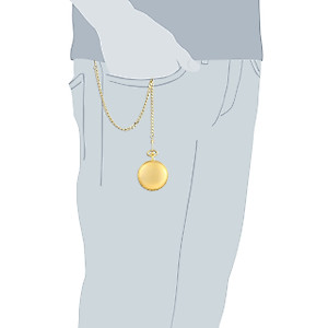 Charles-Hubert, Paris 3939 Classic Collection Gold Plated Brass Pocket Watch