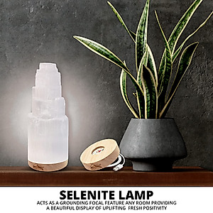 Himalayan Glow A1050 20cm Large Selenite Crystal Lamp, White