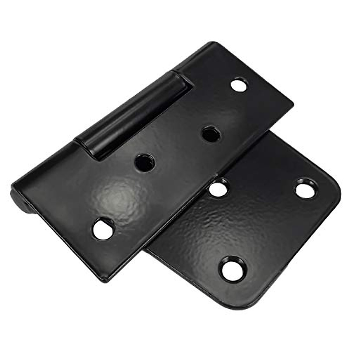 3.5 inch Black Door Shed Hinges Square Barn Hinges Heavy Duty Gate Hinges Wrought Hardware Iron Rustproof for Wood Fences (Not Included Screws)