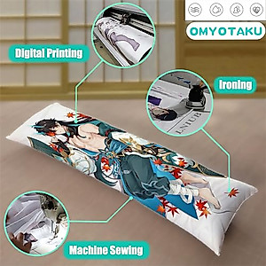 Anime Game Cosplay Long Body Pillow Case Peachskin Honkai Game Star Rail Dan-Heng Hugging Pillow Case Long Pillow Cover (White,23.6"x66.9"/ 60x170cm)