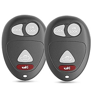 Keyless Entry Remotes Car Key Fob Compatible with Buick Century/Pontiac Aztek 2001 2002 2003 2004 2005 FCCID: L2C0007T 10335582-88, Self-Programming (Pack of 2)