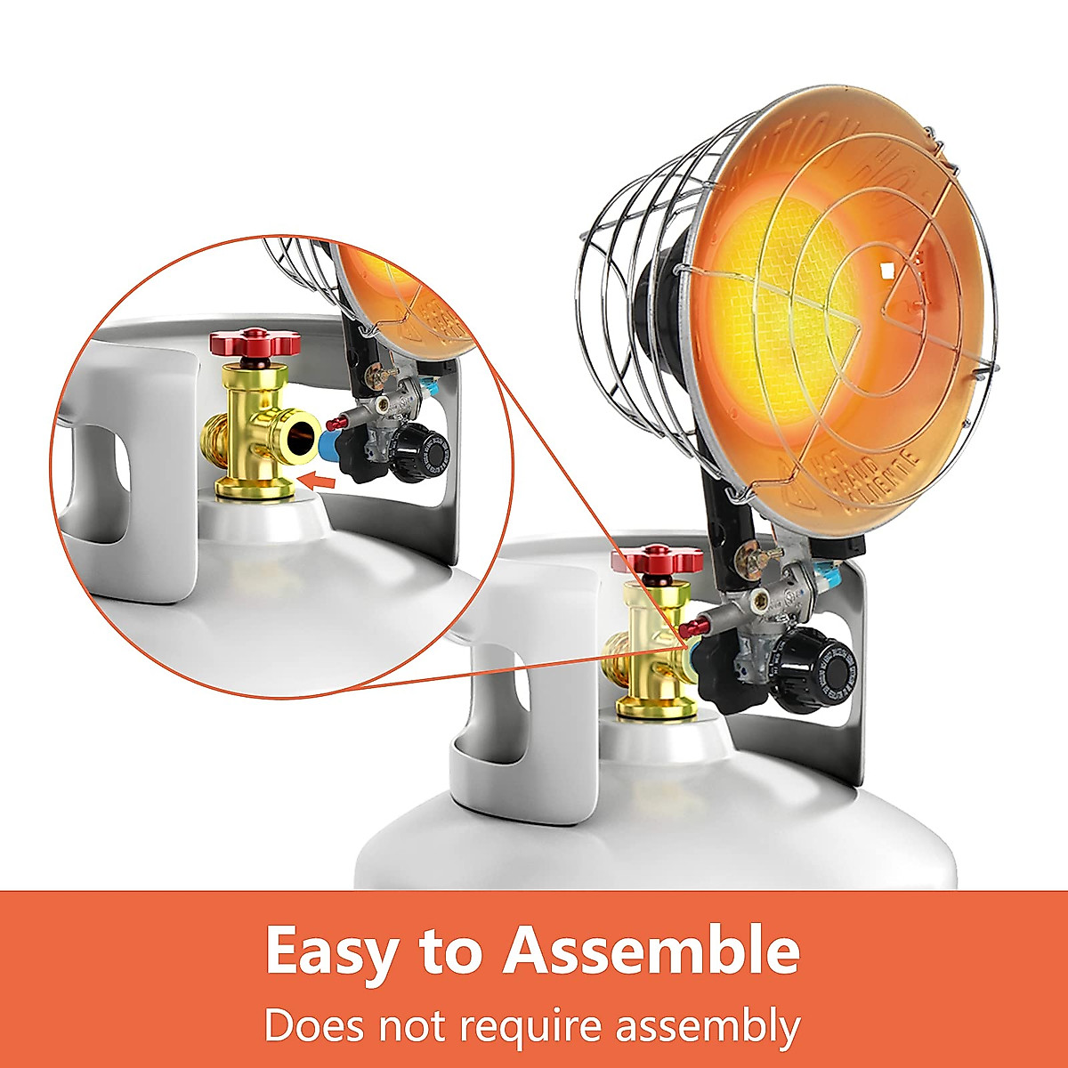 ROVSUN 15,000 BTU Propane Tank Top Heater, Portable Infrared Heater with Safety Shut-off Valve and Tip-over Switch for Indoor Outdoor Camping Fishing Patio Garage (Propane Cylinder not Included)