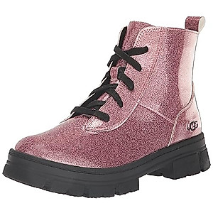 UGG Girls T Ashton LACE UP Fashion Boot, Glitter Pink, 12 Little Kid