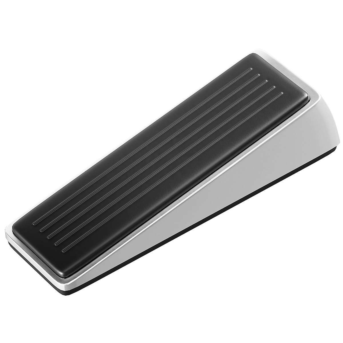 Architectural Hardware - Heavy Duty Zinc Door Stopper with Rubber Anti Scuff Grips - Metal & Rubber Wedge Door Stoppers for Bottom of Door - Modern Door Stops - Doorstop Jam Door Wedge
