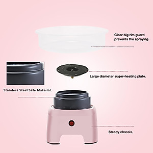 Cotton Candy Machine, Portable Countertop Cotton Candy Maker With Splash-Proof Cricle, Candy Floss Maker Includes Two Recyclable Candy Sricks (Color Random) & Sugar Scoop For Kids birthday Party (Green)