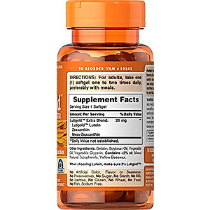 Puritan's Pride Healthy Eyes Lutigold Extra - 60 Soft Gels - Lutein with Meso-zeaxanthin and Zeaxanthin