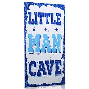 Little Man Cave Wood Sign Children Cave Sign Door Elegant Wood Sign Bedroom Sign Hanging Toddler Boys Room Decor Wall Art Decorative Wood Sign for Kids Children Bedroom