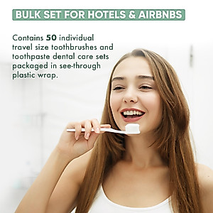 Diversified Hospitality Bulk Disposable Hotel Toothbrush with Toothpaste Dental Kit | Individually Wrapped for Hotels & Vacation Rentals | Case of 50